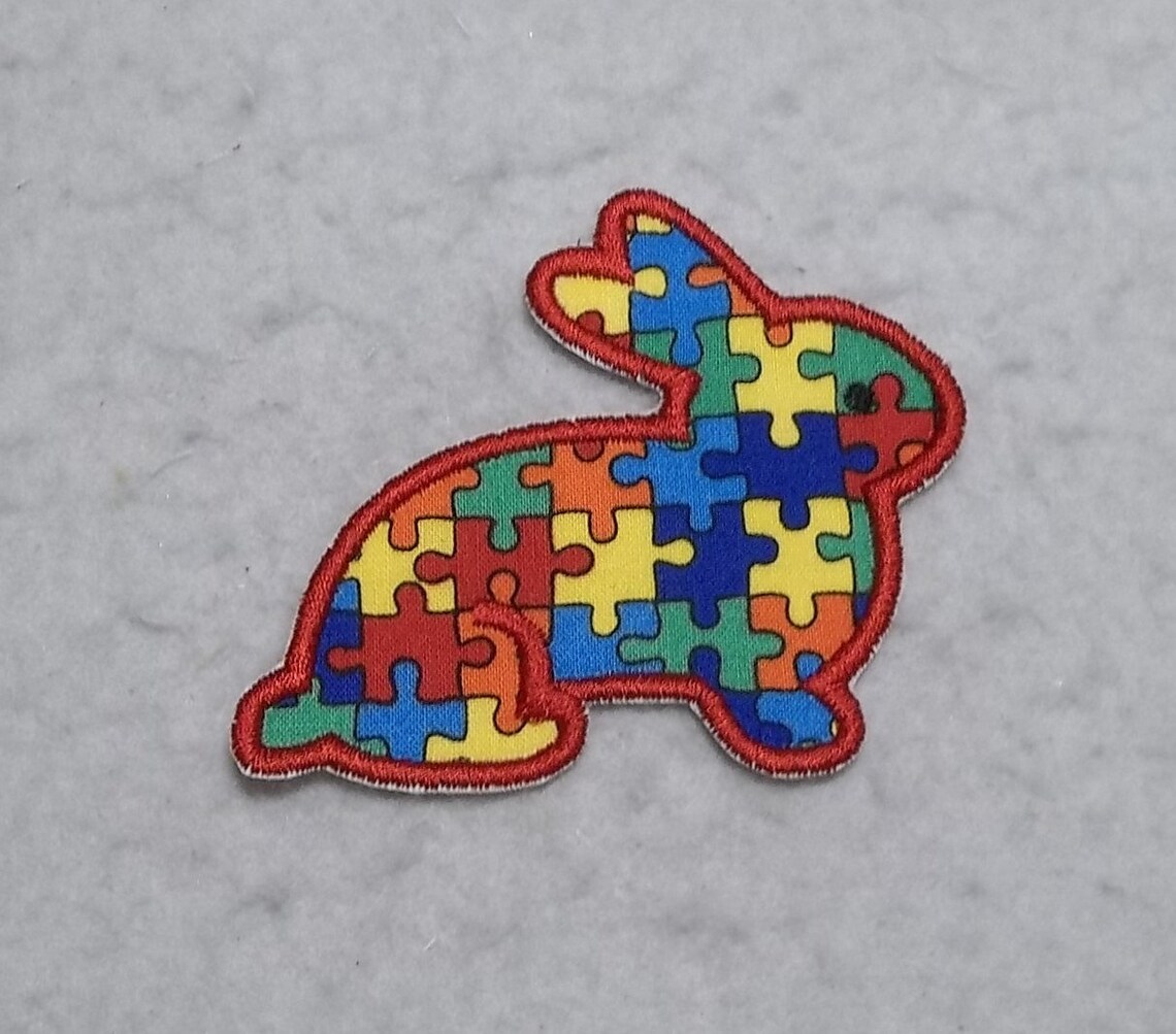 Bunny Rabbit Autism Awareness Puzzle Piece MADE to ORDER | Etsy