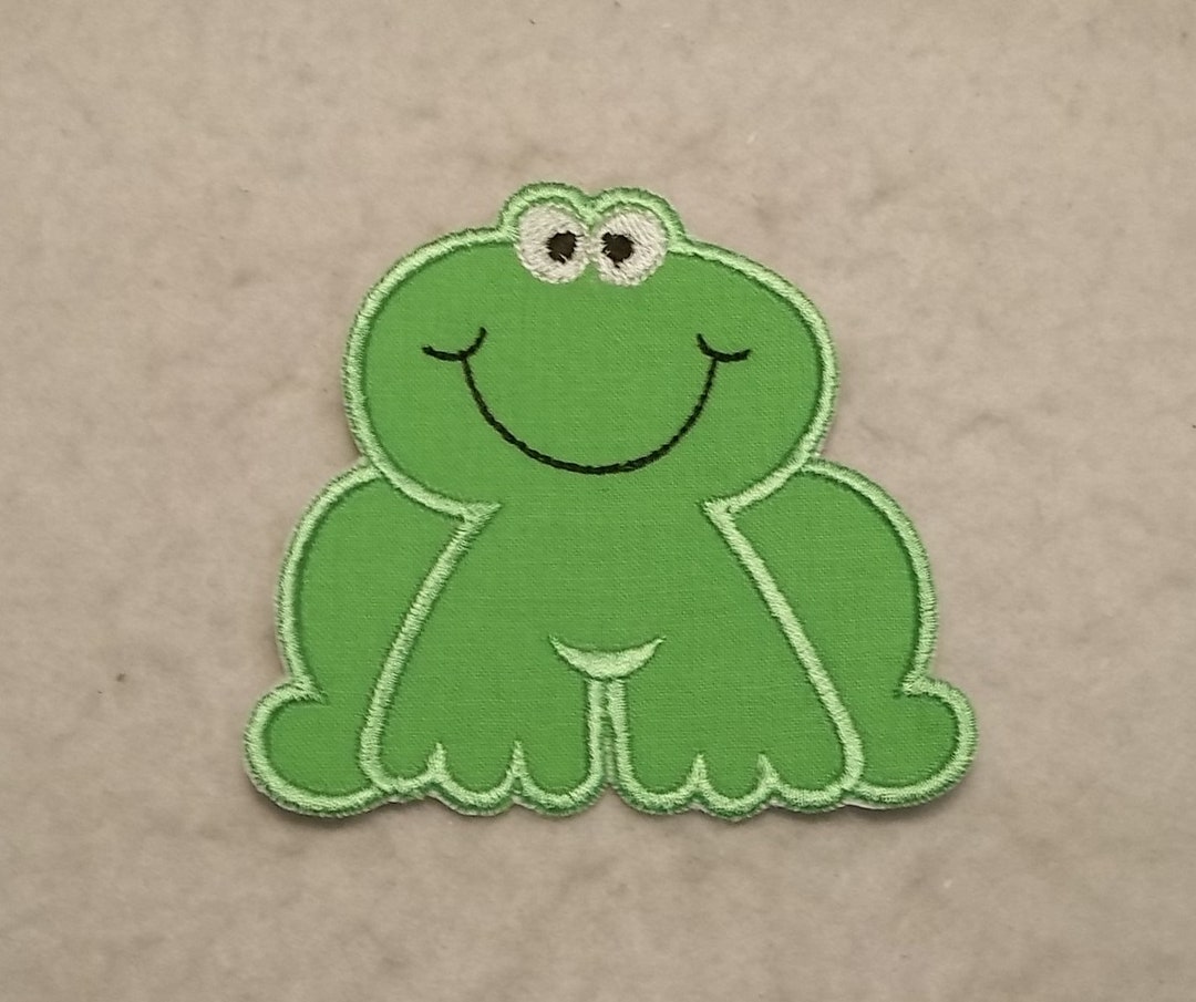 Frog - MADE to ORDER - Choose COLOR and Size - Fabric Iron on Applique ...