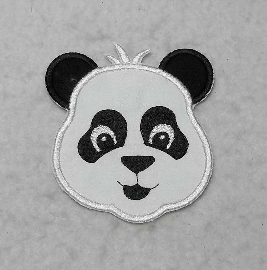 Panda Face - MADE to ORDER - Choose Size - Fabric Iron on Applique ...