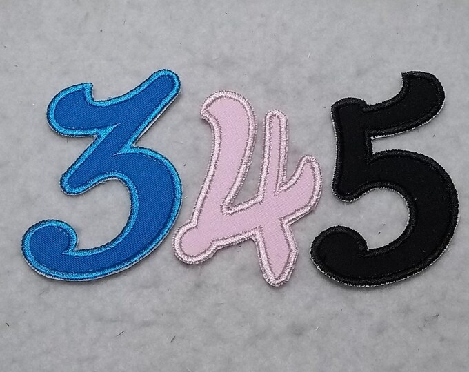 Script Font 3 Inch Number (single) - MADE to ORDER - Choose COLOR and ...