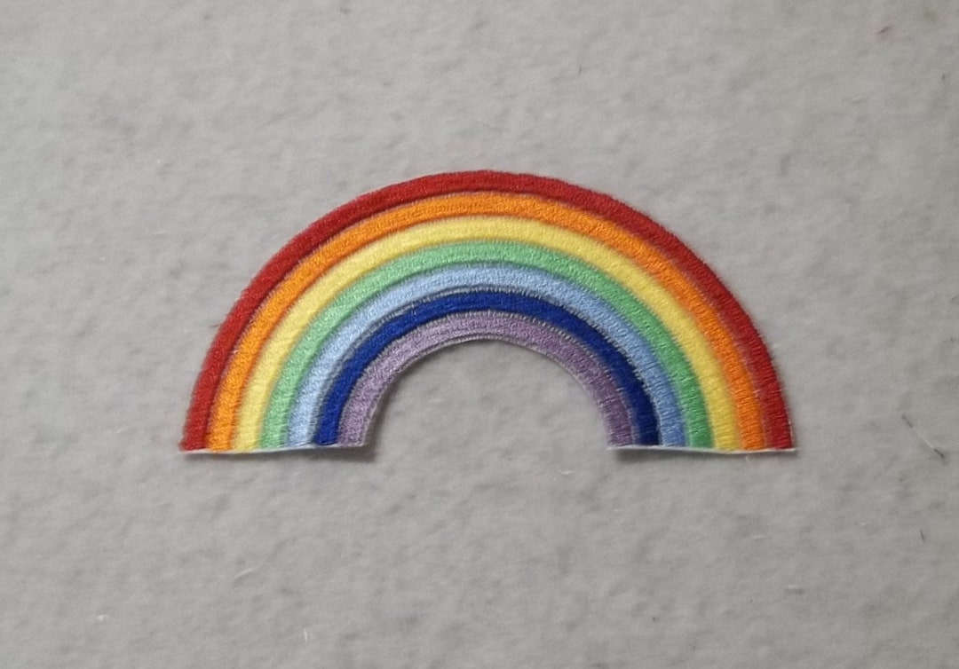 Rainbow - MADE to ORDER - Choose Size - Fabric Iron on Fill Stitch ...