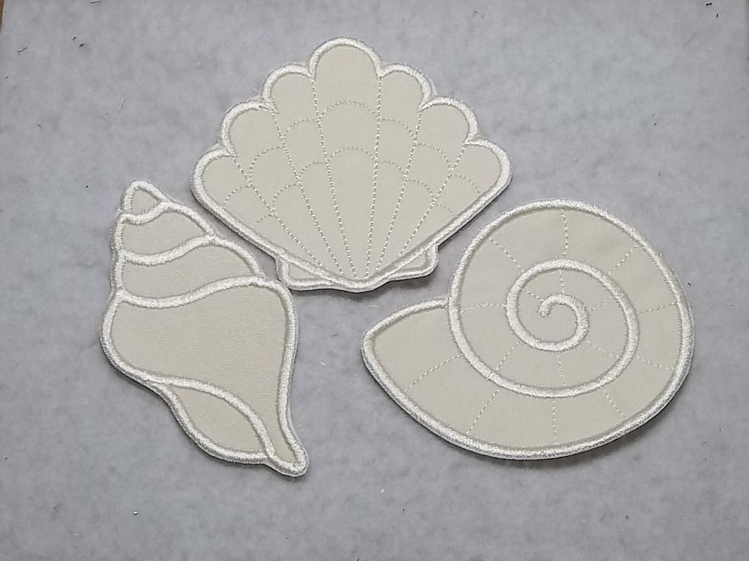 Shells (set of 3) - MADE to ORDER - Choose COLOR and Size - Fabric Iron ...