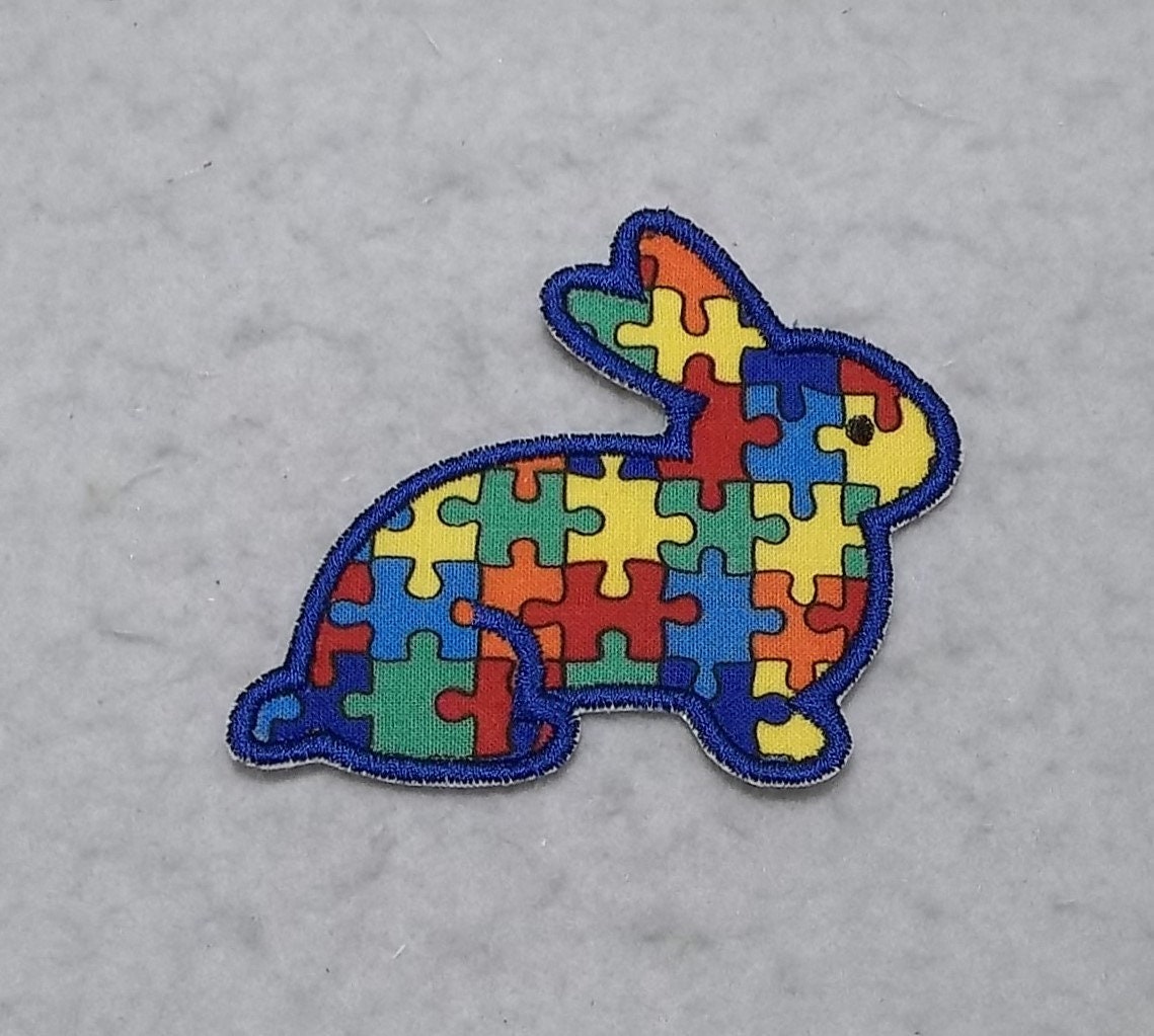 Bunny Rabbit Autism Awareness Puzzle Piece MADE to ORDER | Etsy