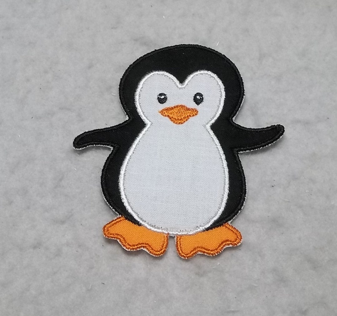 Penguin - MADE to ORDER - Choose Size - Fabric Iron on Applique Patch ...