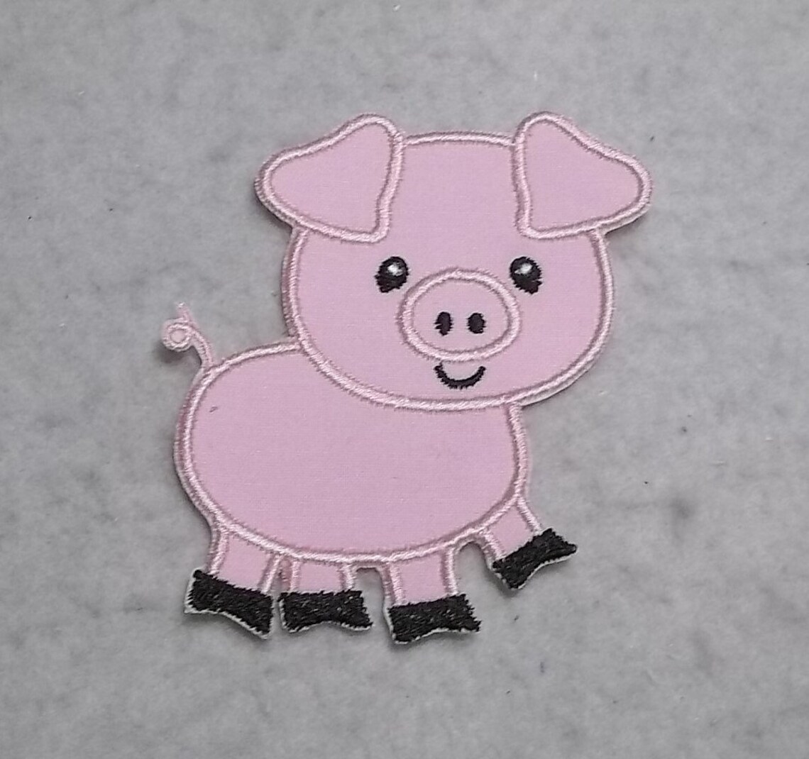 Pig - MADE to ORDER - Choose COLOR and Size - Fabric Iron on Applique ...