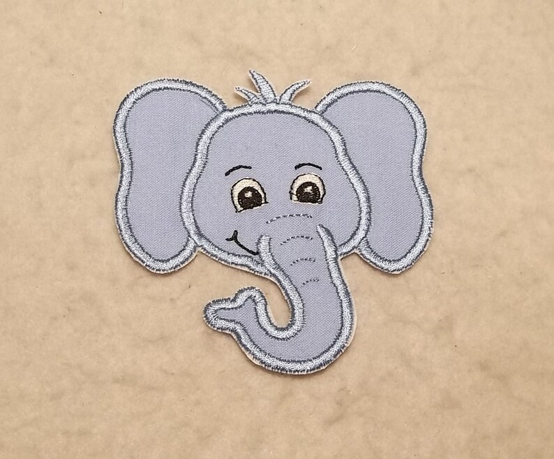 Elephant Face - MADE to ORDER - Choose COLOR and Size - Fabric Iron on ...