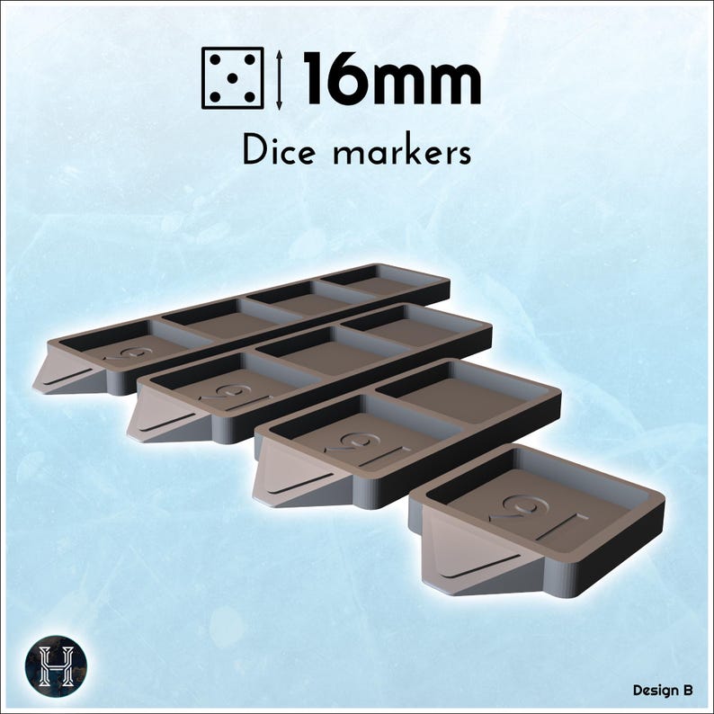 Dice Holder and Wound Objective Marker - 16mm Dice - Design B ...