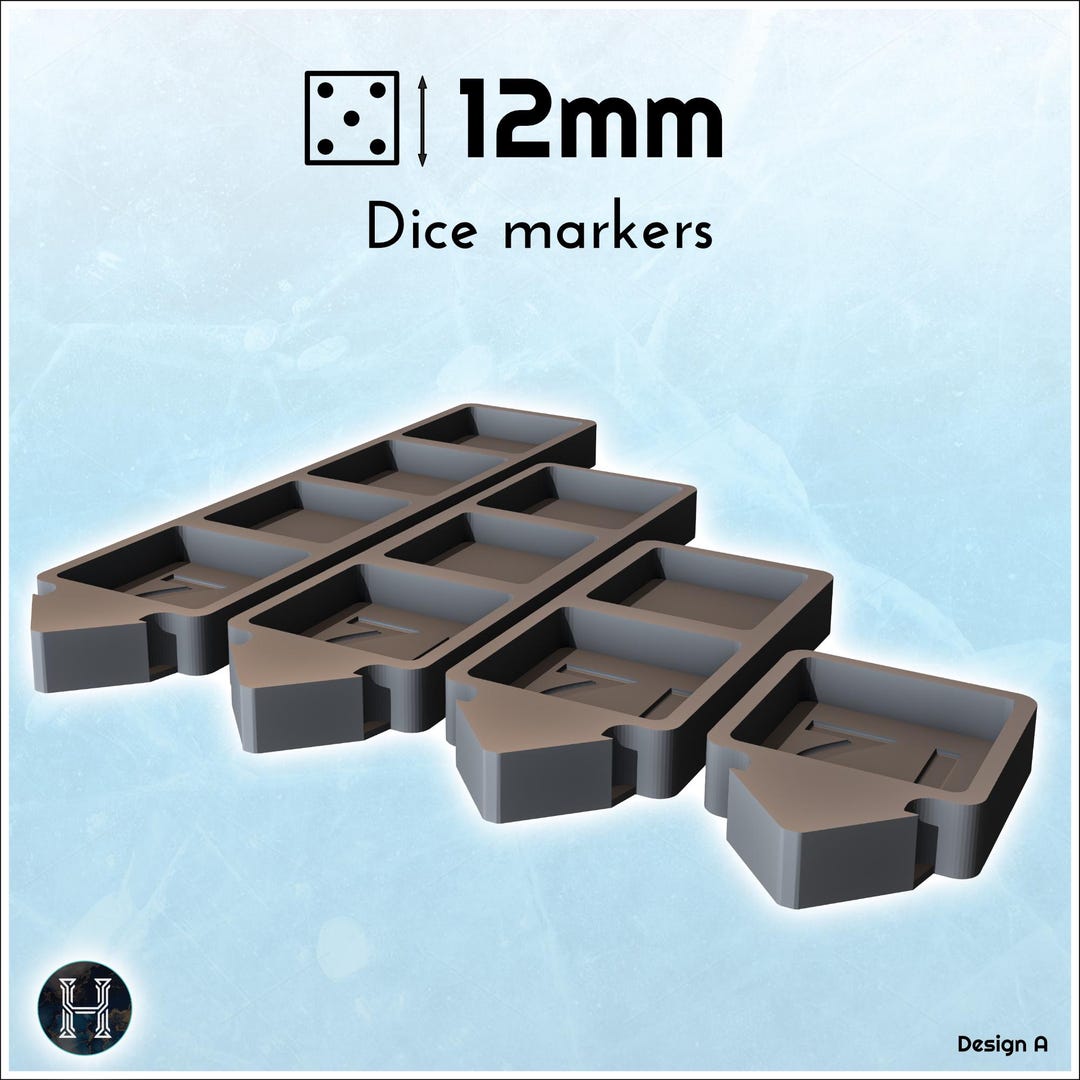 Dice Holder and Wound Objective Marker - 12mm Dice - Design A ...