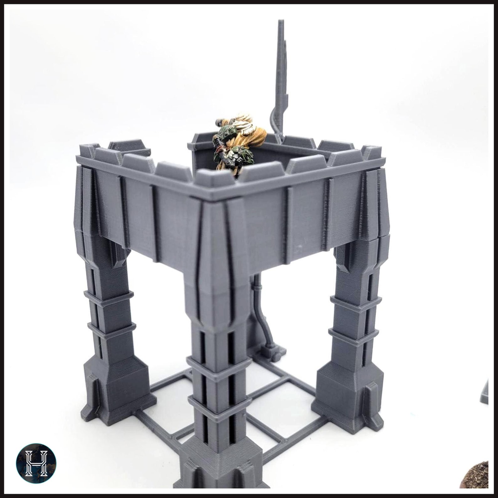 Futuristic Outpost With Radio Antenna | 28mm 32mm Sci-fi Terrain for ...