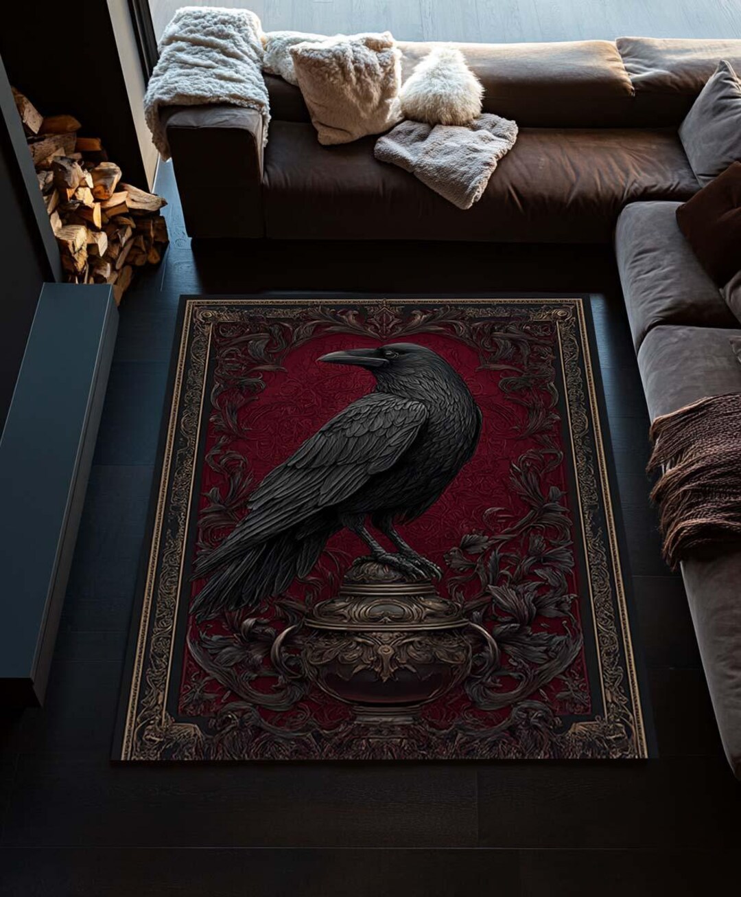Crow Rugs - Raven Rug for Goth Room Decor Animal Home Decor - Etsy