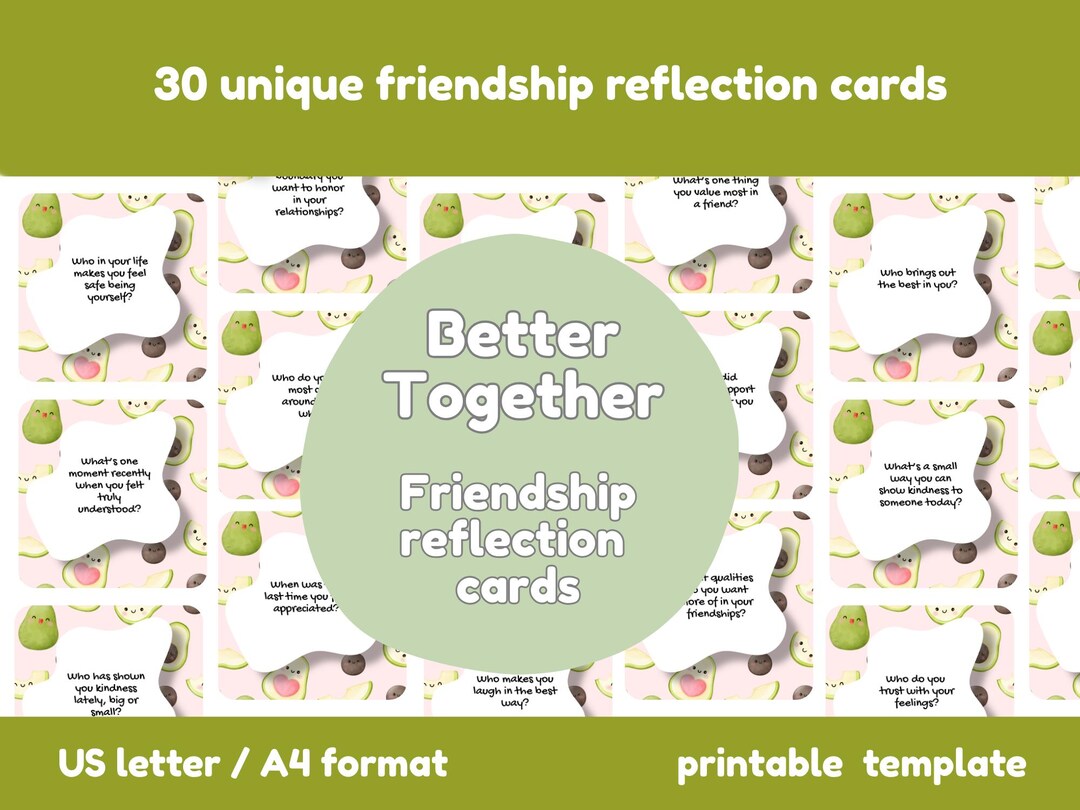 Friendship Reflection Cards for Journaling & Meaningful Conversations ...