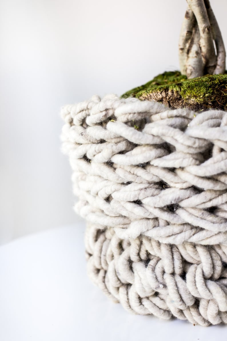 Chunky Knit Basket Pattern Large and Small arm Knitting - Etsy