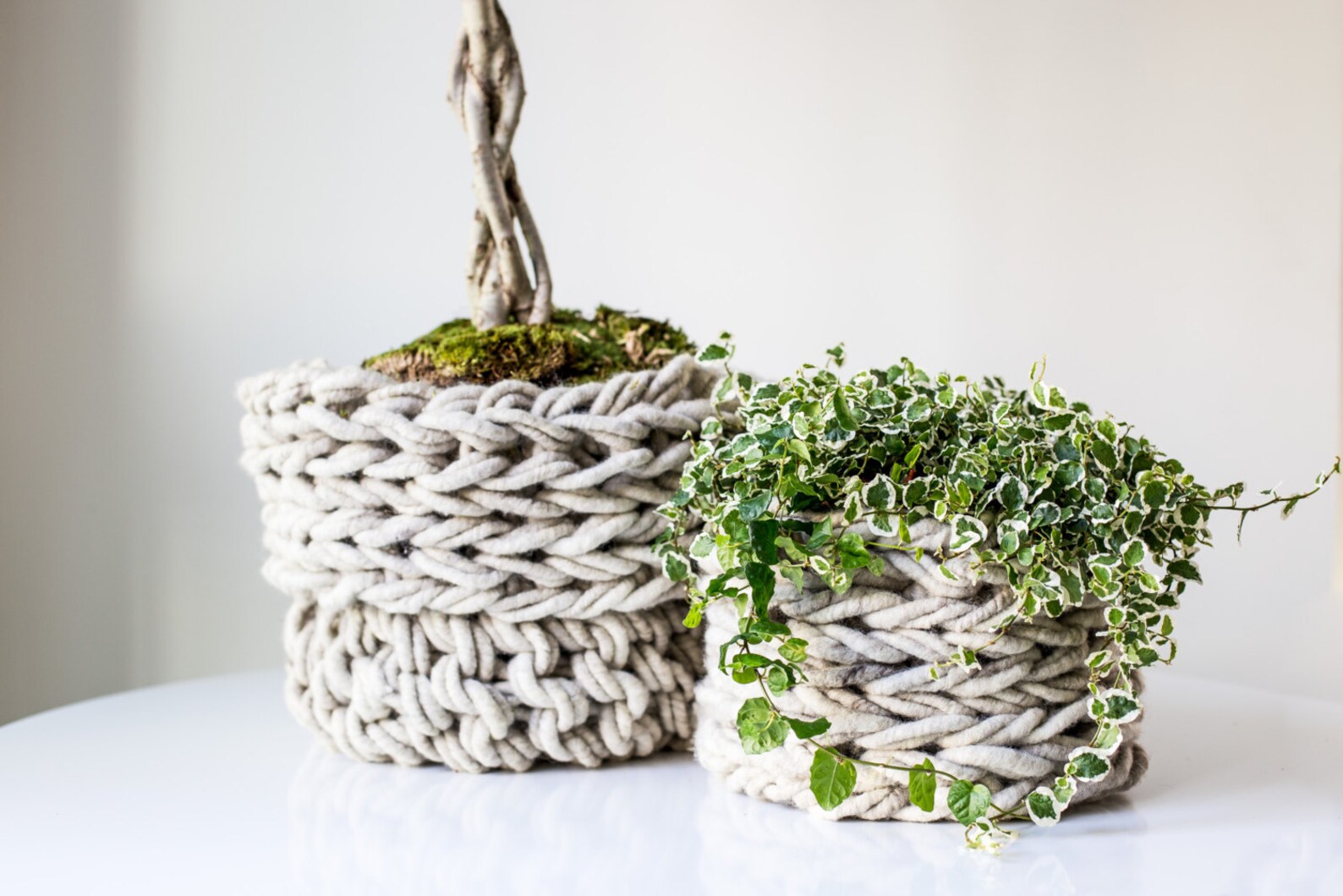Chunky Knit Basket Pattern Large and Small (arm Knitting) - Etsy
