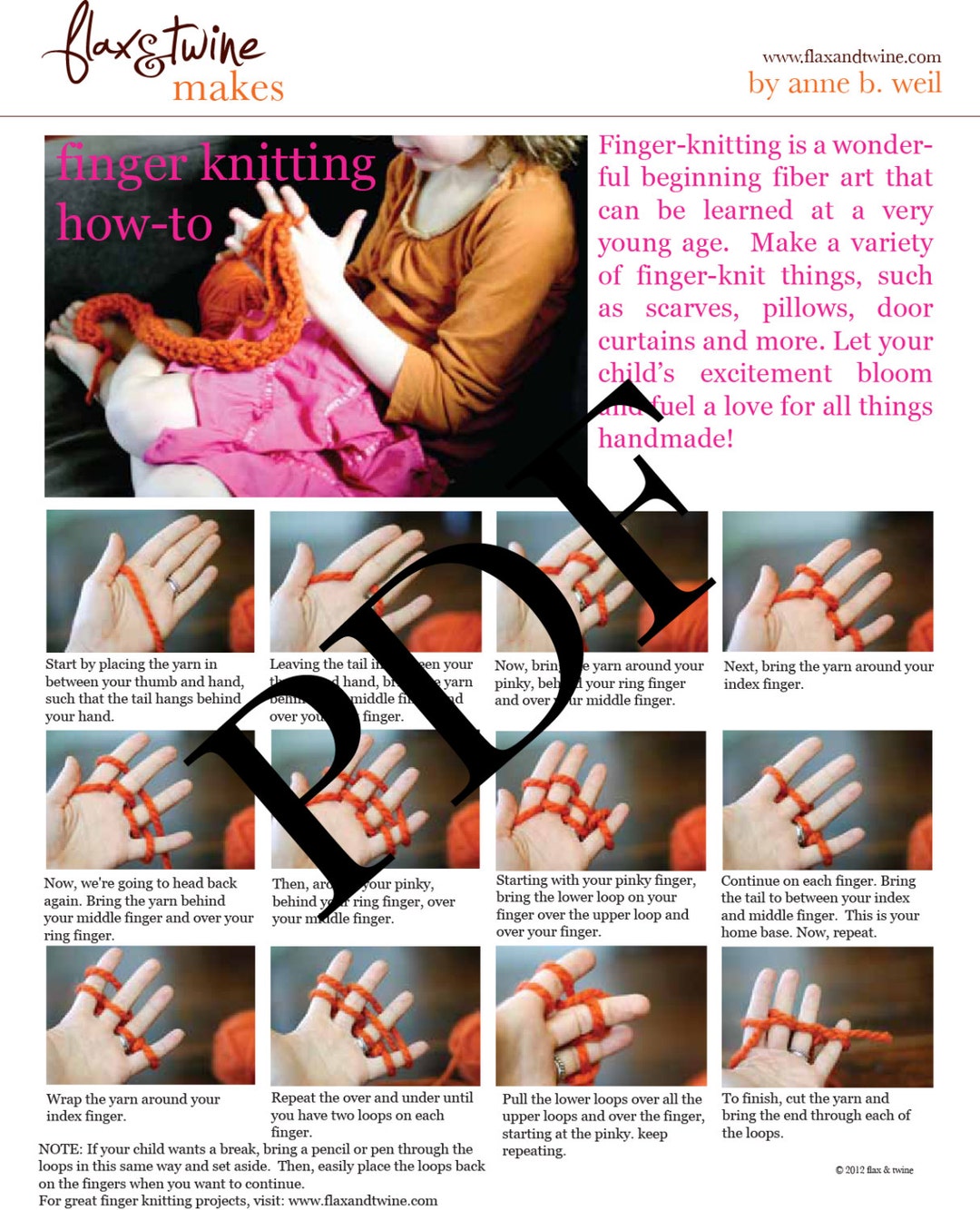 Finger Knitting How-to PDF - Etsy
