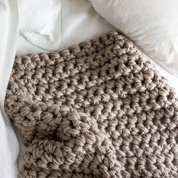 Hand Knit Throw - Etsy
