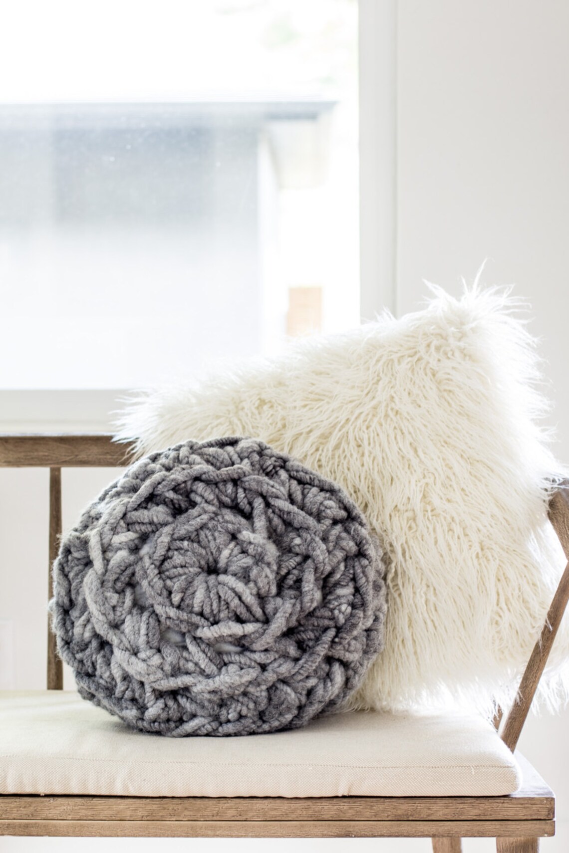 Chunky Hand Crochet Round Pillow Pattern - Etsy