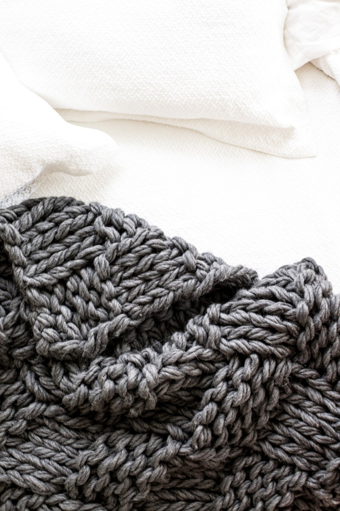 Chunky Knit Throw Blanket Pattern (arm Knitting) - Etsy