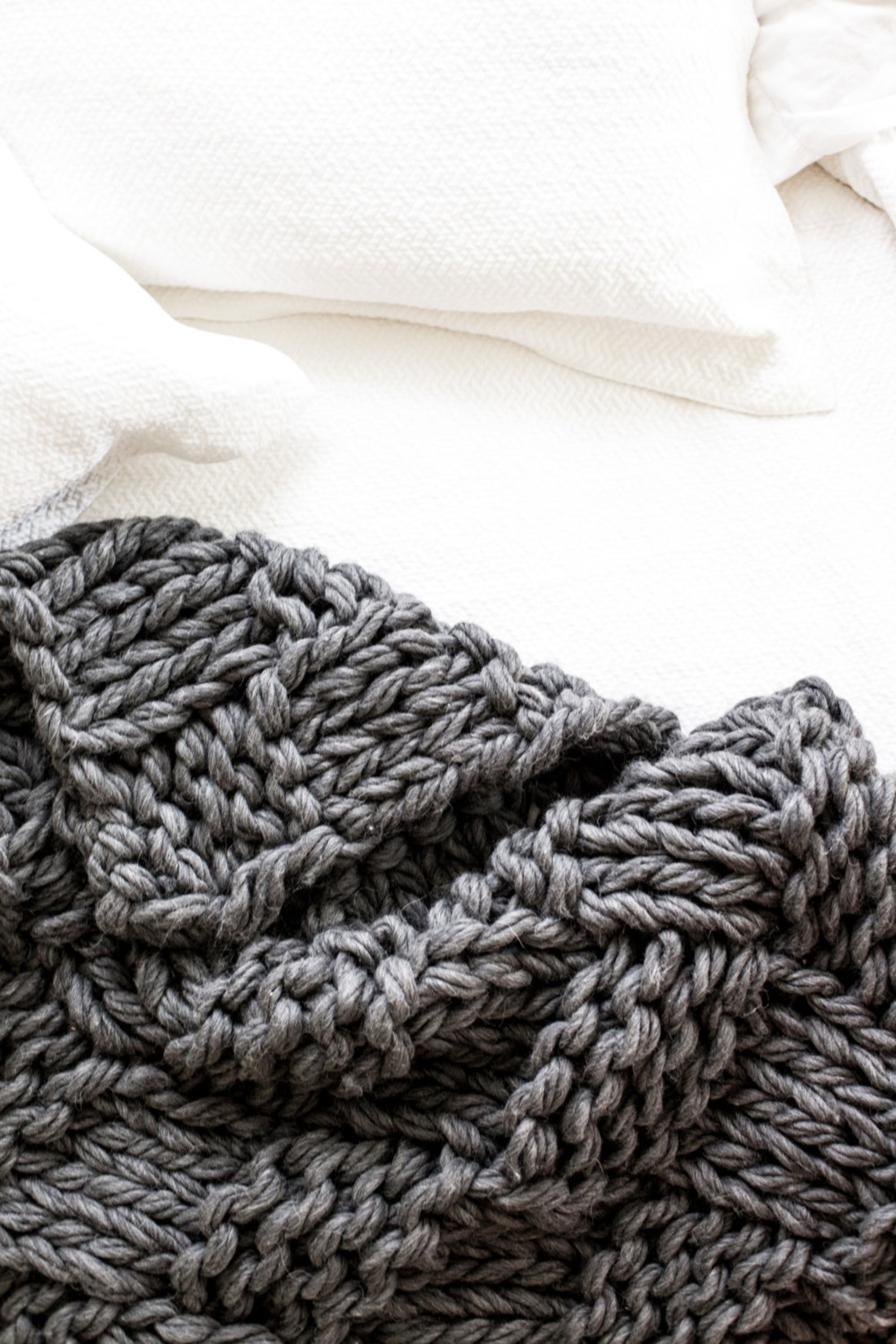 Chunky Knit Throw Blanket Pattern (arm Knitting) - Etsy