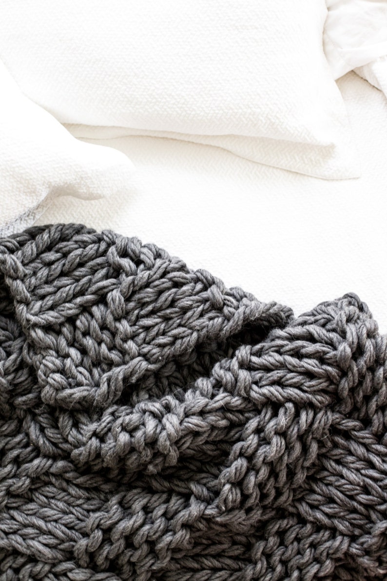 Chunky Knit Throw Blanket Pattern Arm Knitting - Etsy España