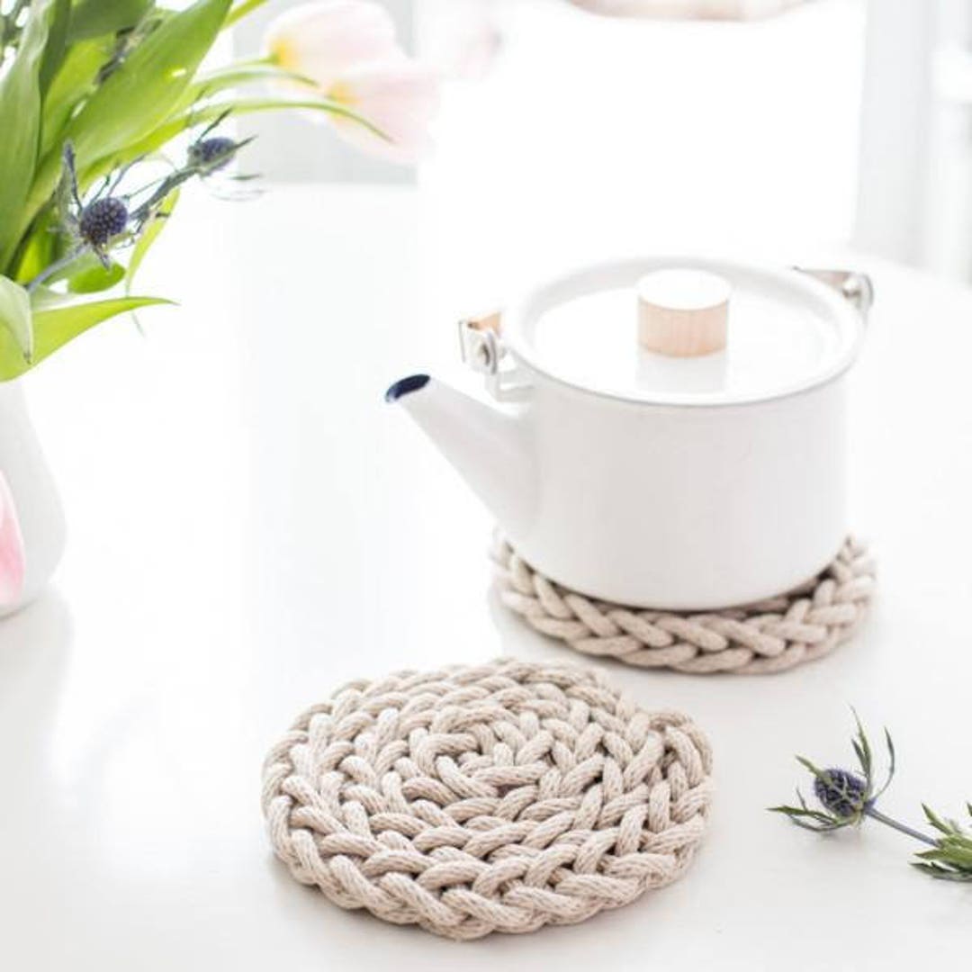 Finger Knit Trivet Pattern - Etsy