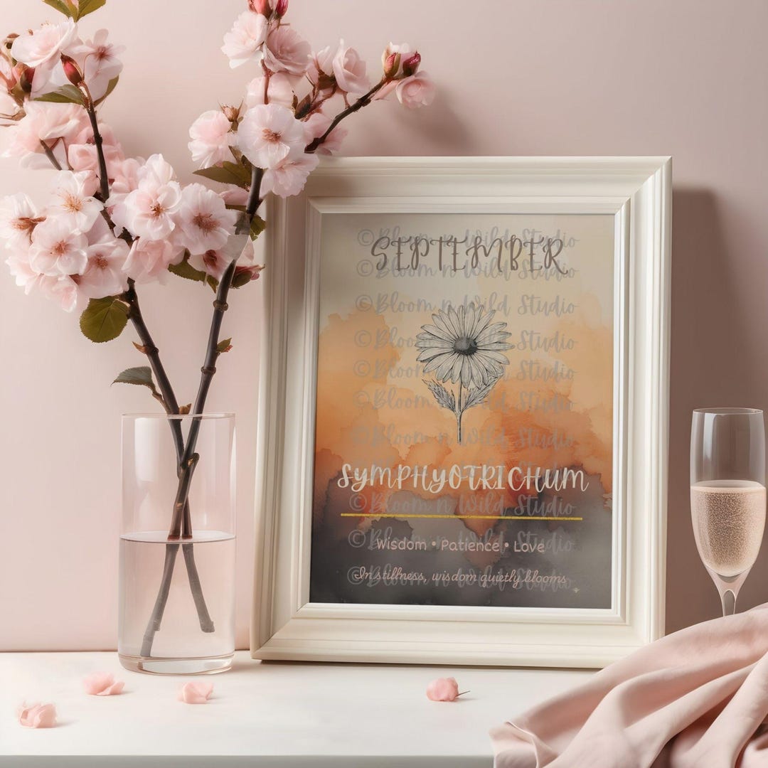 September Birth Flower Print • Watercolour Aster Botanical Art (digital ...