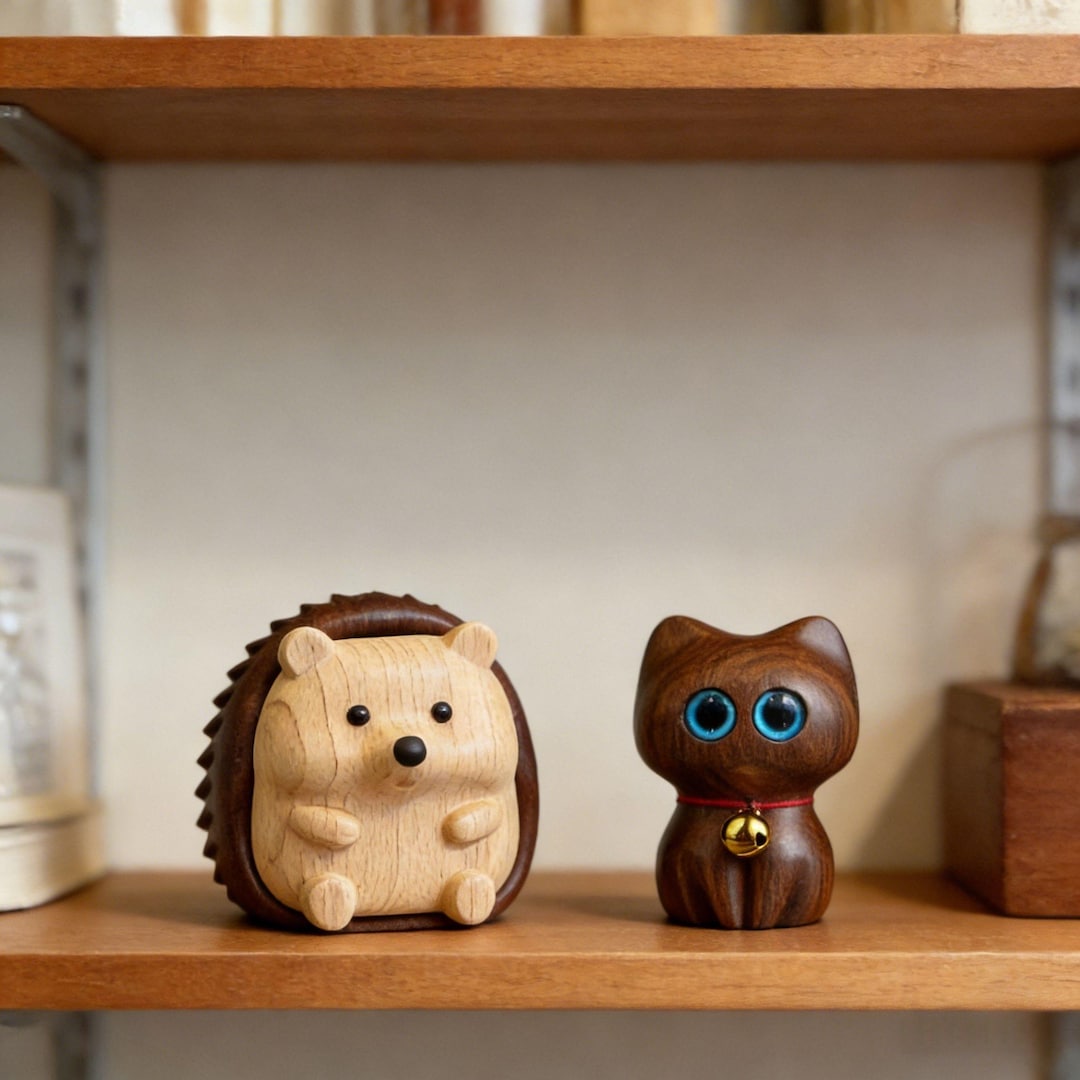 Hand-carved Wood Hedgehog,woodland Animal,wood Toy, Desktop Ornament ...