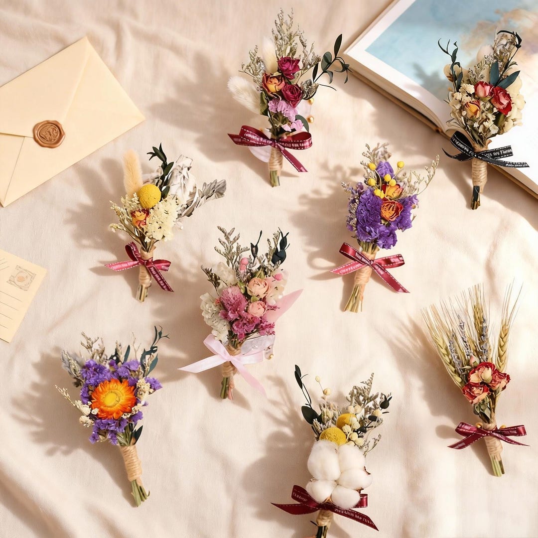 Dried Flower Bouquet Set • Assorted Preserved Florals • Boho Wedding ...