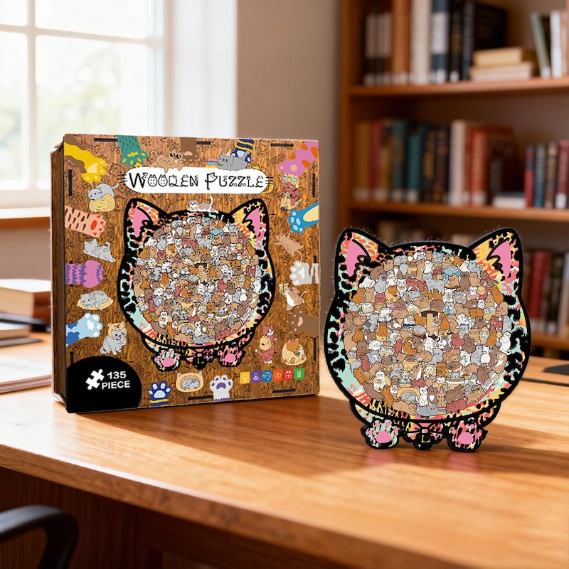 Wooden Cat Jigsaw Puzzles - Etsy
