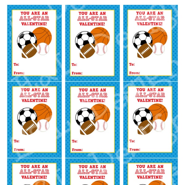 Sports Valentine - Etsy