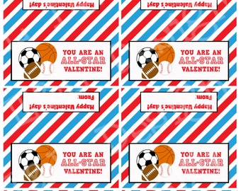Sports Valentine's Day Cards Valentine's Day Cards - Etsy