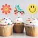 Groovy Party Cupcake Toppers, Groovy Happy Birthday Party, Retro ...
