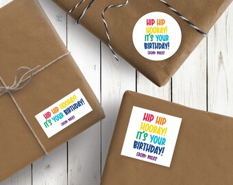 Happy Birthday Personalized Stickers, Happy Birthday Stickers, 2.5 ...