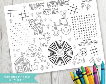 Farm Birthday Coloring Page, Editable Farm Coloring Page Template ...