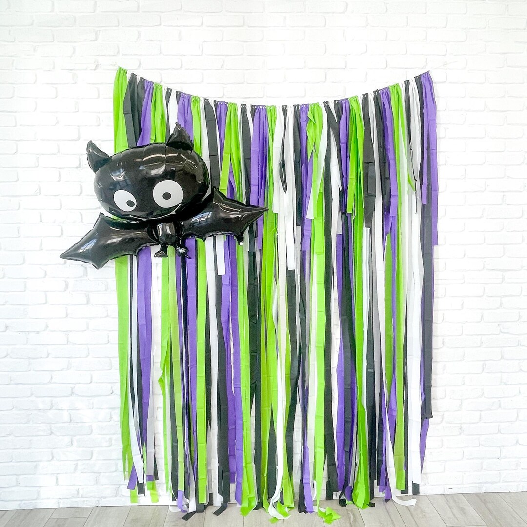 Halloween Fringe Backdrop, Beetlejuice, Streamer Backdrop, Bright ...