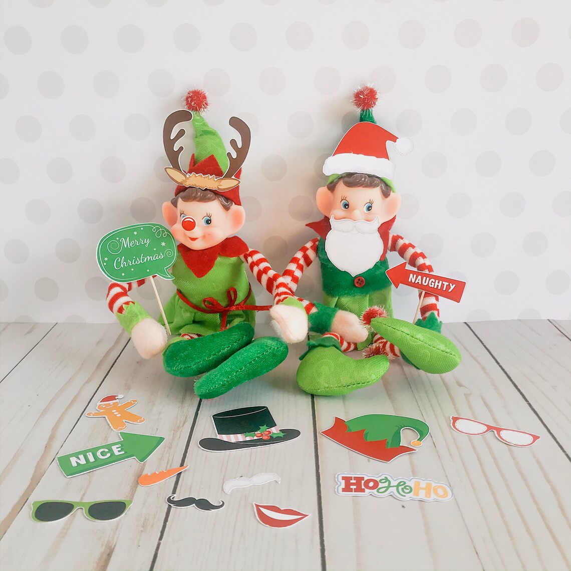 Christmas Elf Photo Booth Props Kit Elf Prop Instant - Etsy