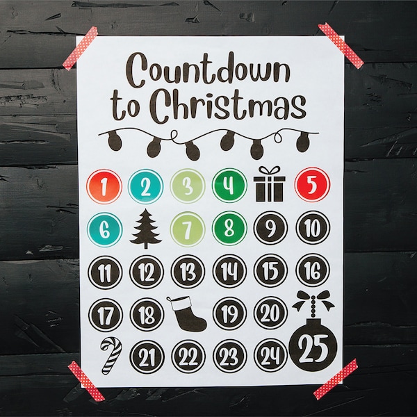 Christmas Countdown Stickers - Etsy