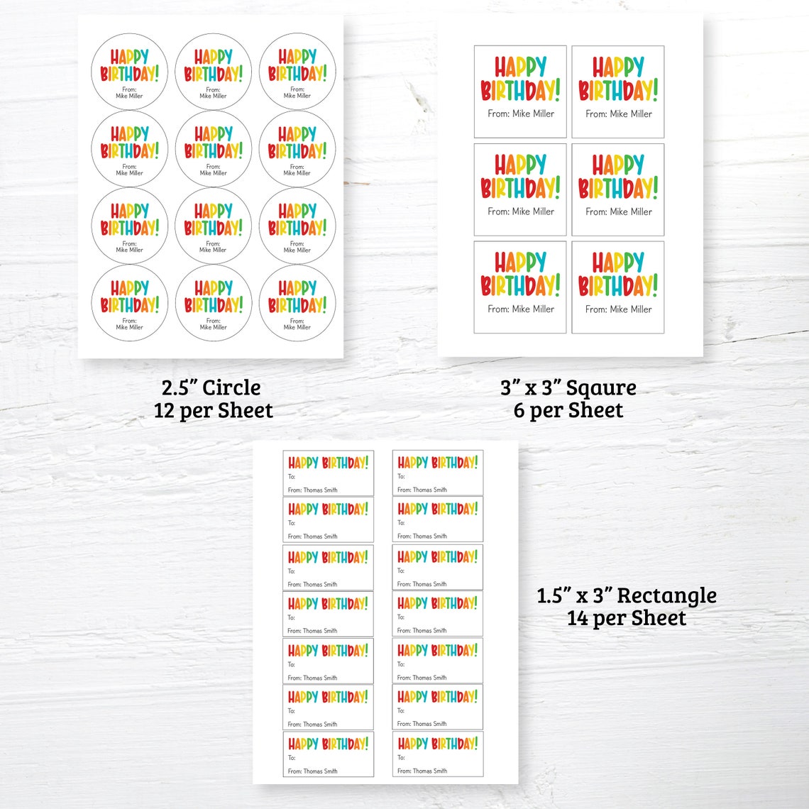 Happy Birthday Personalized Stickers Happy Birthday Stickers - Etsy