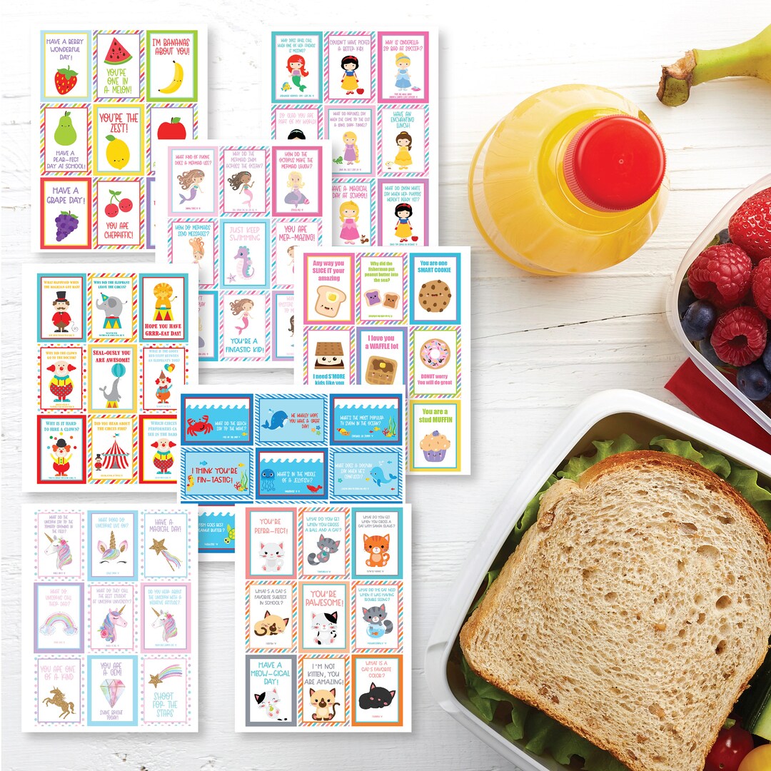 Lunchbox Notes Mega Pack, Lunchbox Jokes, Lunchbox Notes, Lunch Cards ...