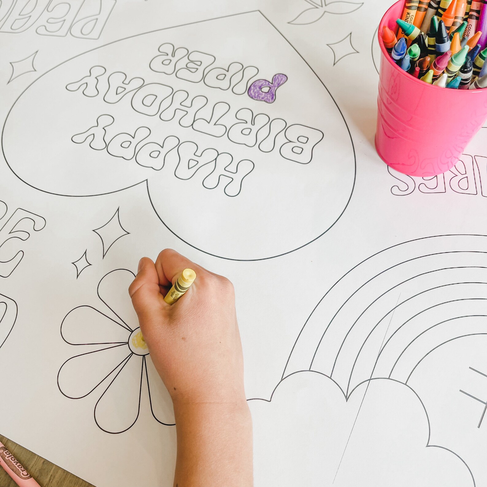 Groovy Coloring Table Runner, Retro Birthday Coloring Page, Groovy ...