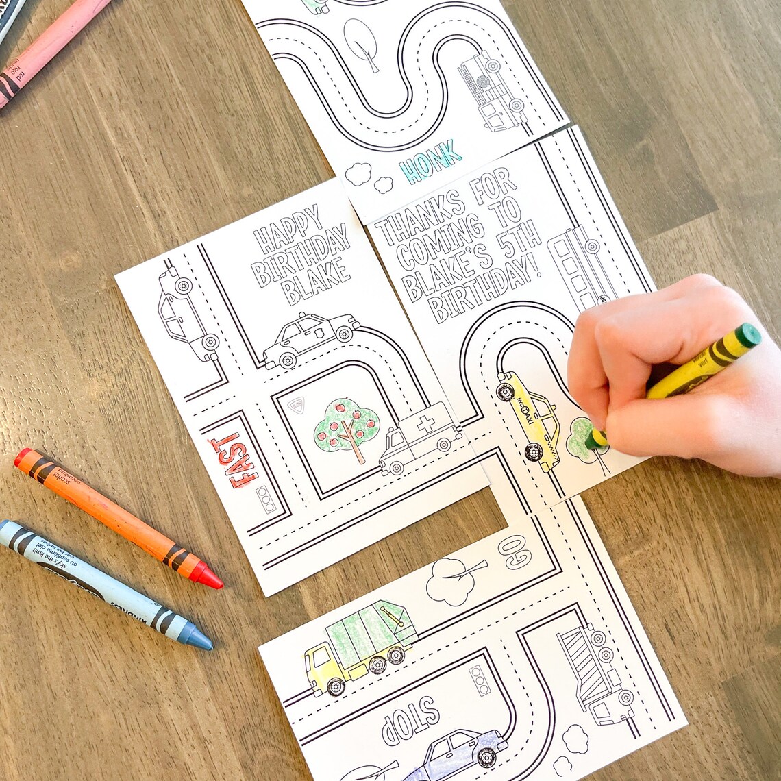 Personalized Cars and Trucks Coloring Party Favors, Cars Party Favors ...