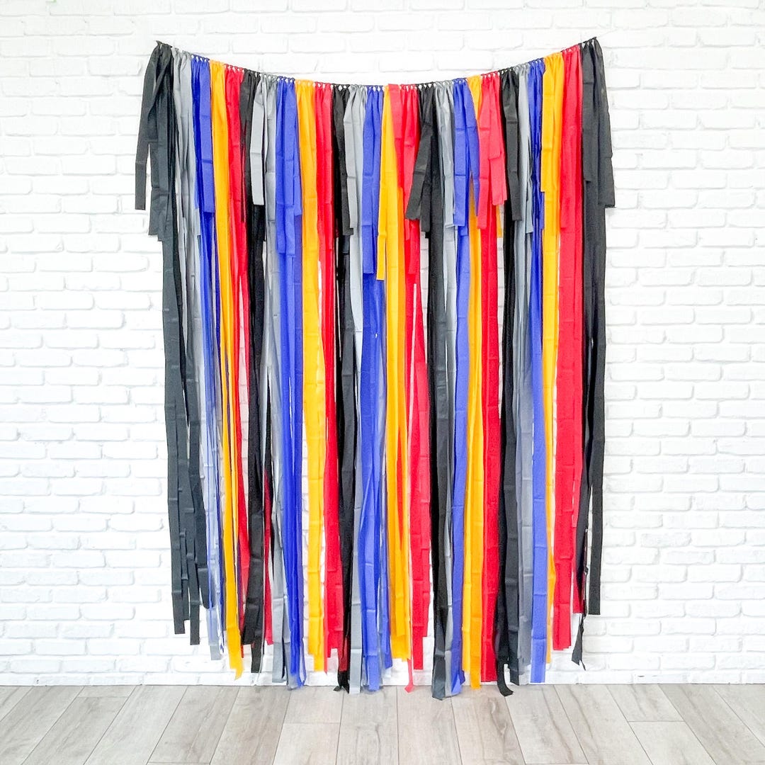 Fringe Backdrop, Superhero, Streamer Backdrop, Bright Backdrop, Party ...