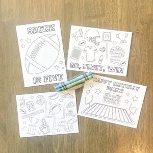 Personalized Football Coloring Party Favors, Football Party Favors ...