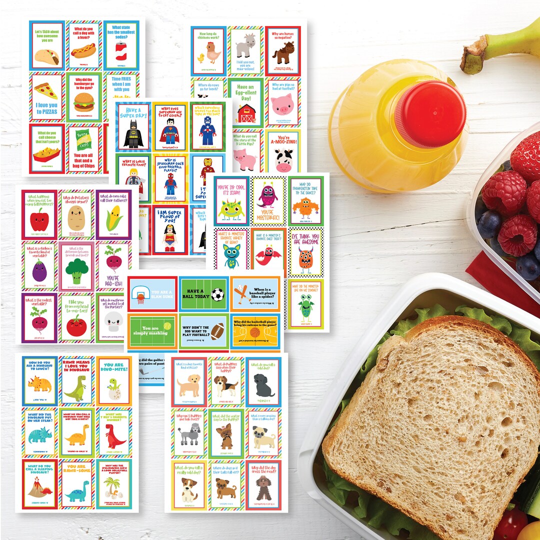 Lunchbox Notes Mega Pack, Lunchbox Jokes, Lunchbox Notes, Lunch Cards ...