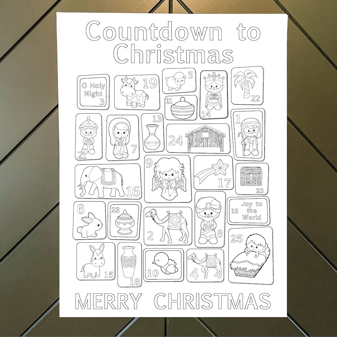 PRINTABLE Christmas Nativity Countdown Poster, Christmas Countdown ...