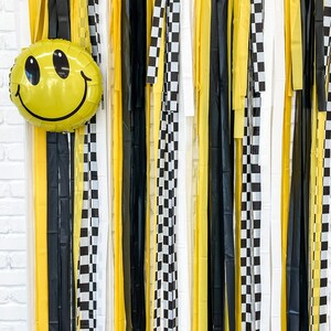 Smiley Fringe Backdrop, Streamer Backdrop, Bright Backdrop, Birthday ...
