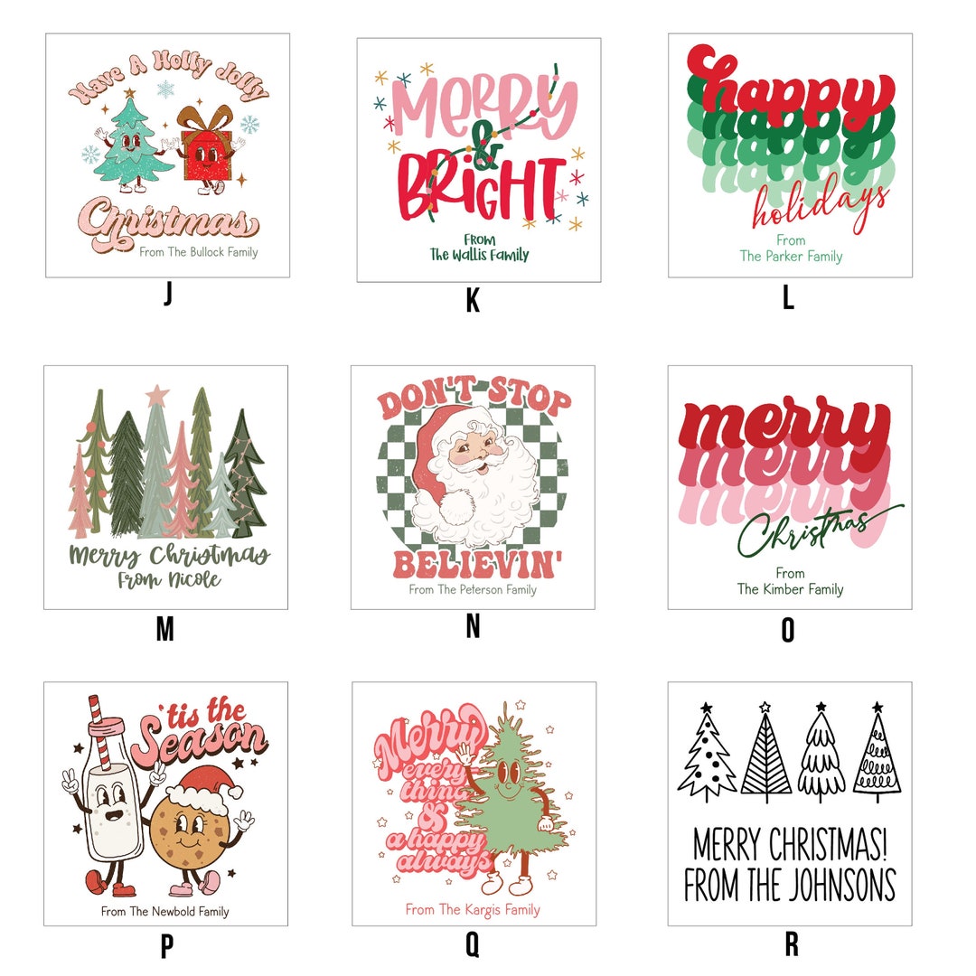 Personalized Christmas 2.5 Inch Stickers 2, Christmas Stickers ...
