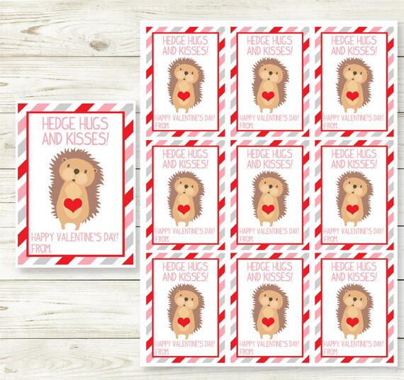 Hedge Hug Valentine's Day Cards Valentine's Day | Etsy