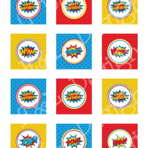 Superhero Birthday 2"cupcake Toppers and Wrappers, Superhero Birthday ...