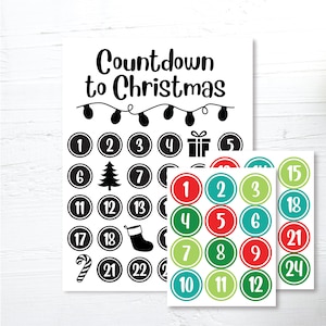 Christmas Countdown Poster and Stickers, Christmas Countdown, Christmas ...