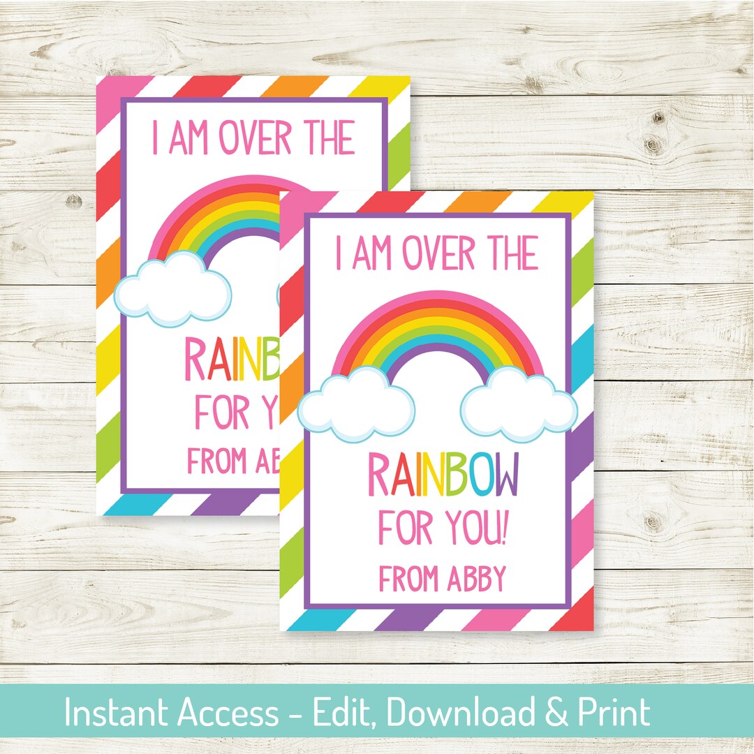 Rainbow Valentine's Day Editable Card, Valentine Party, Valentine's ...